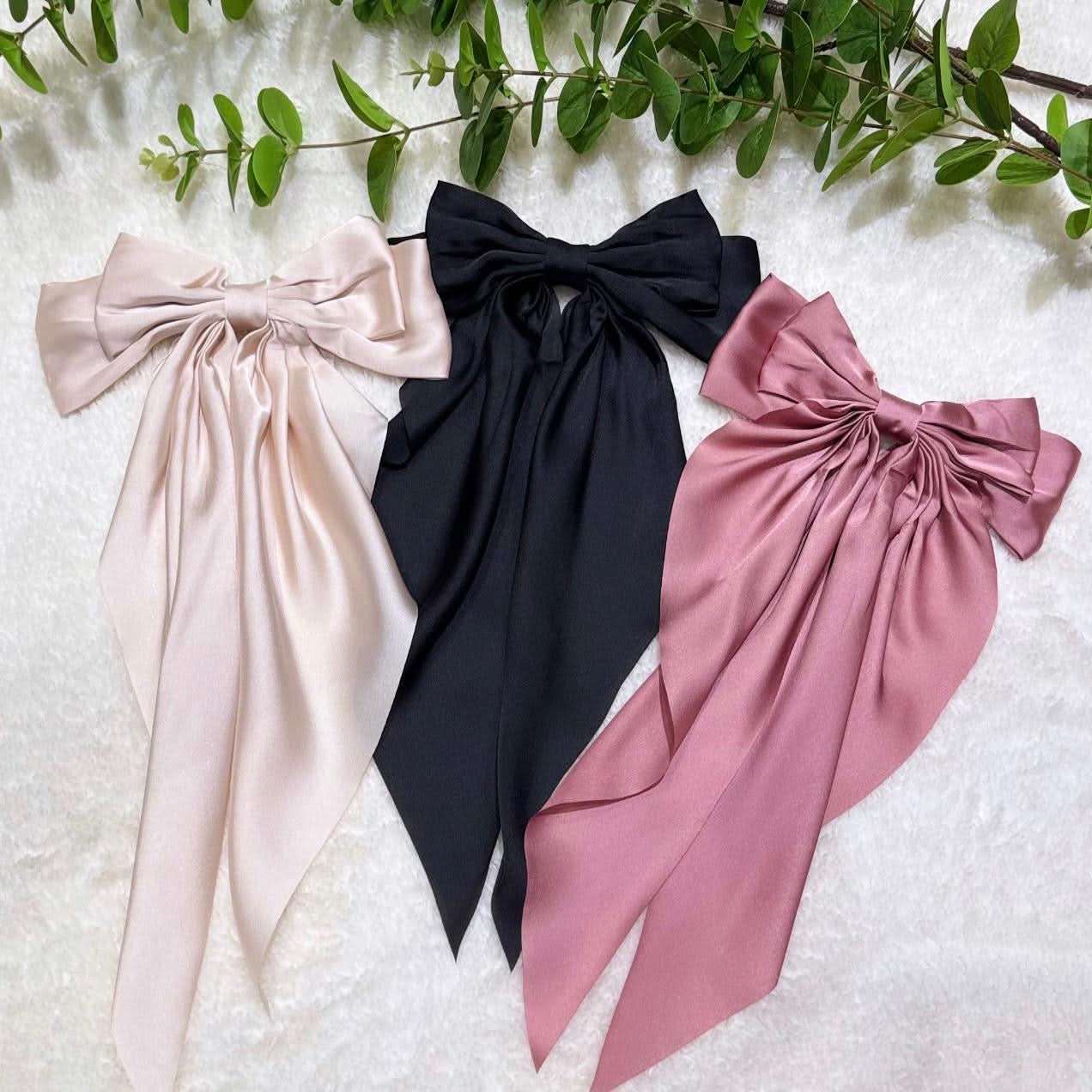 Pack Of 3 SilkLuxe Bow | Silk Hair Bows Pakistan - Beescreations